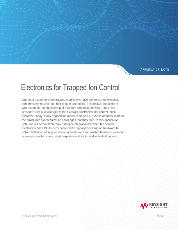 Electronics for Trapped Ion Control PDF Asset Page | Keysight